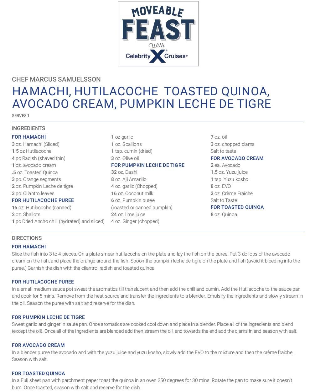 How To Make Chef Marcus Samuelsson’s Hamachi Recipe | Celebrity Cruises